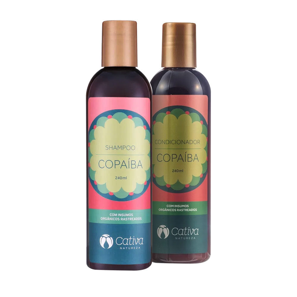 Kit Shampoo e Condicionador de Copaíba Natural para Cabelos Oleosos ...