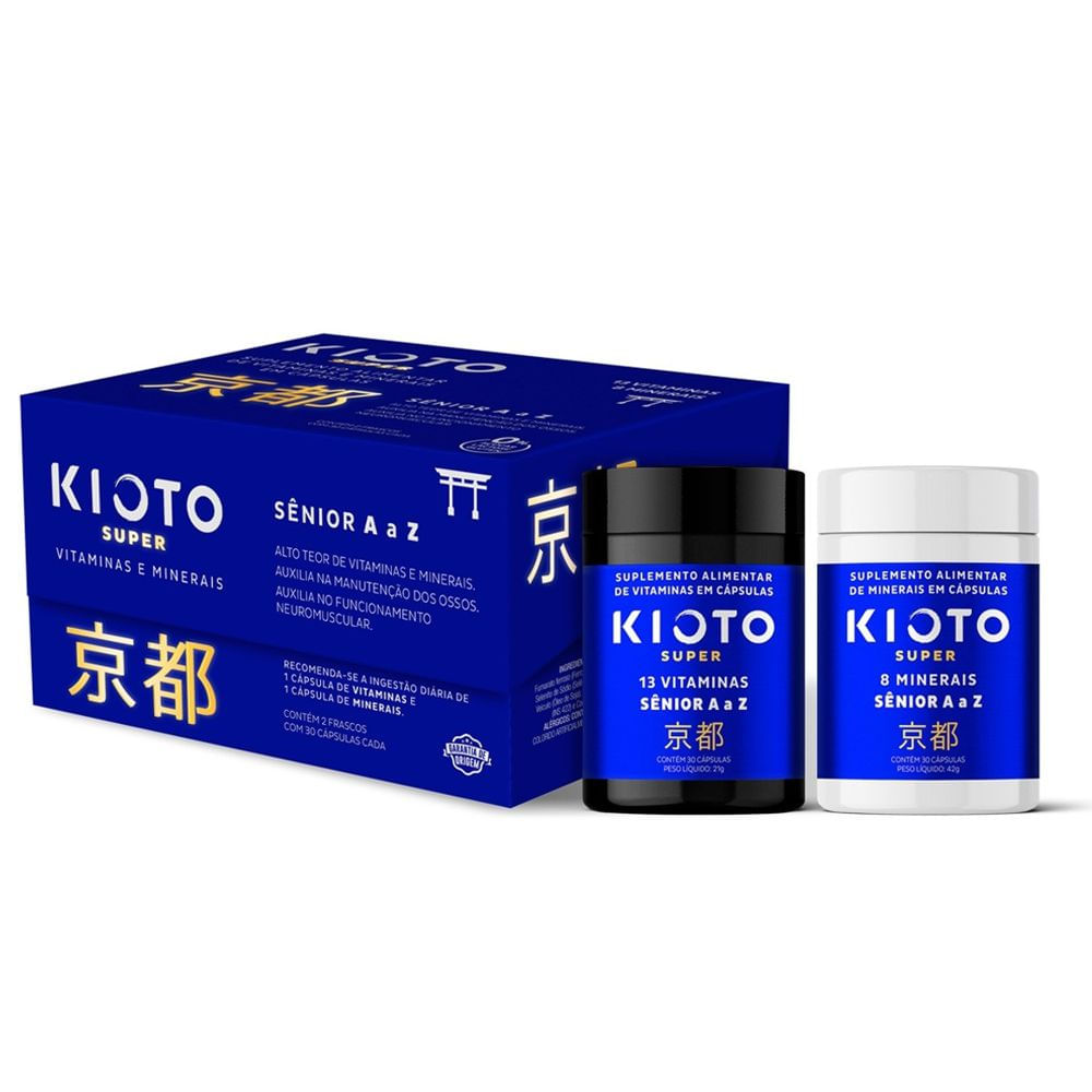 Kioto Super Vitaminas E Minerais Senior A a Z 60 Cápsulas - D'Or Mais Saúde