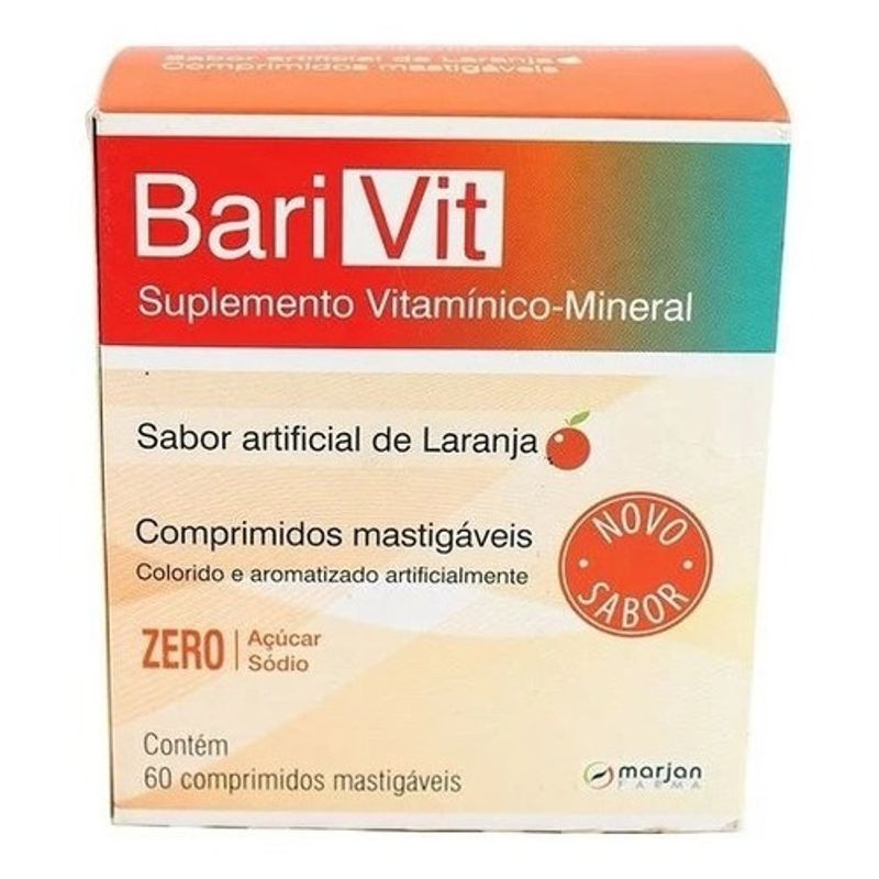 Barivit 60 Comprimidos Mastigável Sabor Laranja - D'Or Mais Saúde