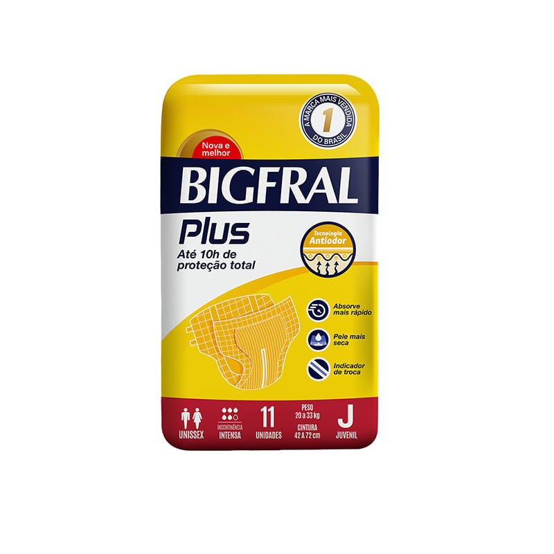 Fralda Bigfral Plus Juvenil 11 unidades - D'Or Mais Saúde