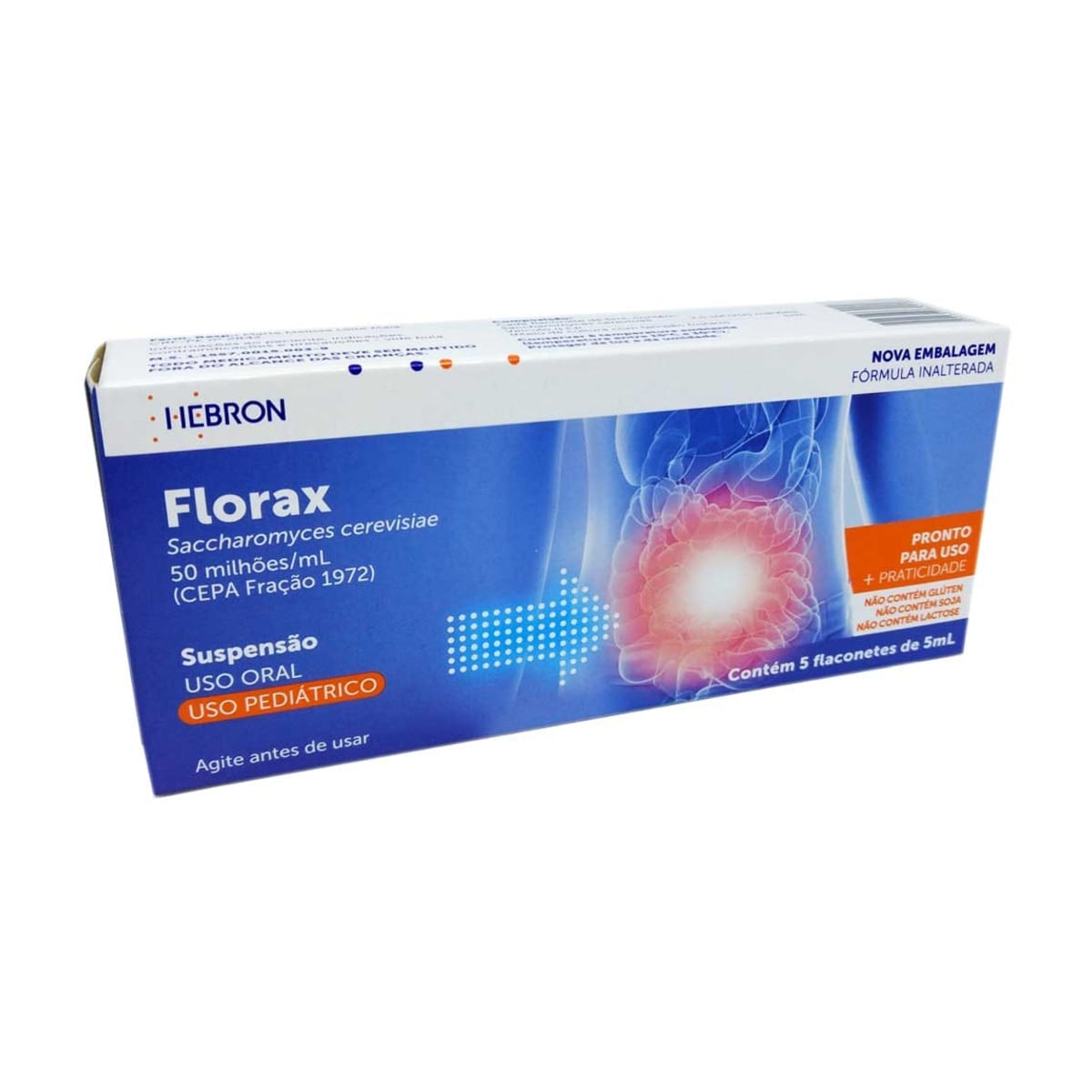 Florax Pediátrico 50MI Suspensão Oral 5 Flaconetes 5ml - D'Or Mais Saúde