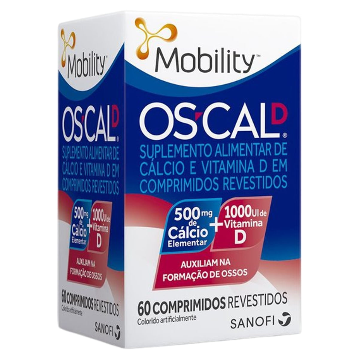 Os-Cal D 500mg + 1.000UI 60 Comprimidos Revestidos - D'Or Mais Saúde