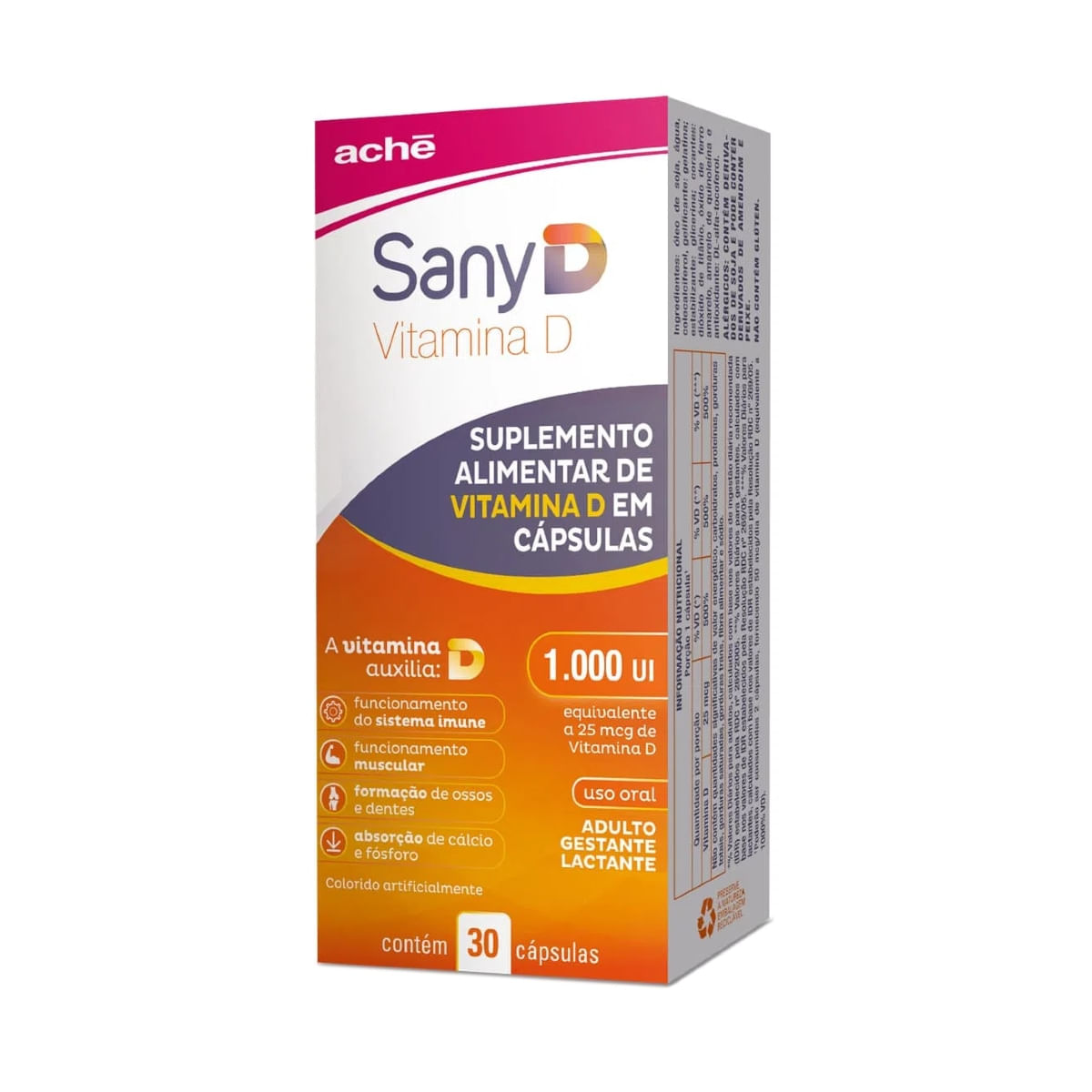Sany D 1.000UI 30 Cápsulas - D'Or Mais Saúde