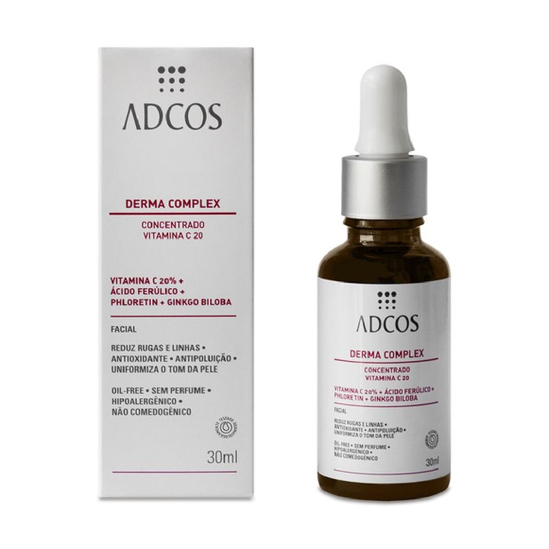Sérum Facial Adcos Derma Concentrado Complex Vitamina C 20 com 30ml - D ...