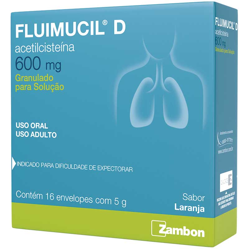 Fluimucil D 600mg 16 Envelopes 5g - D'Or Mais Saúde
