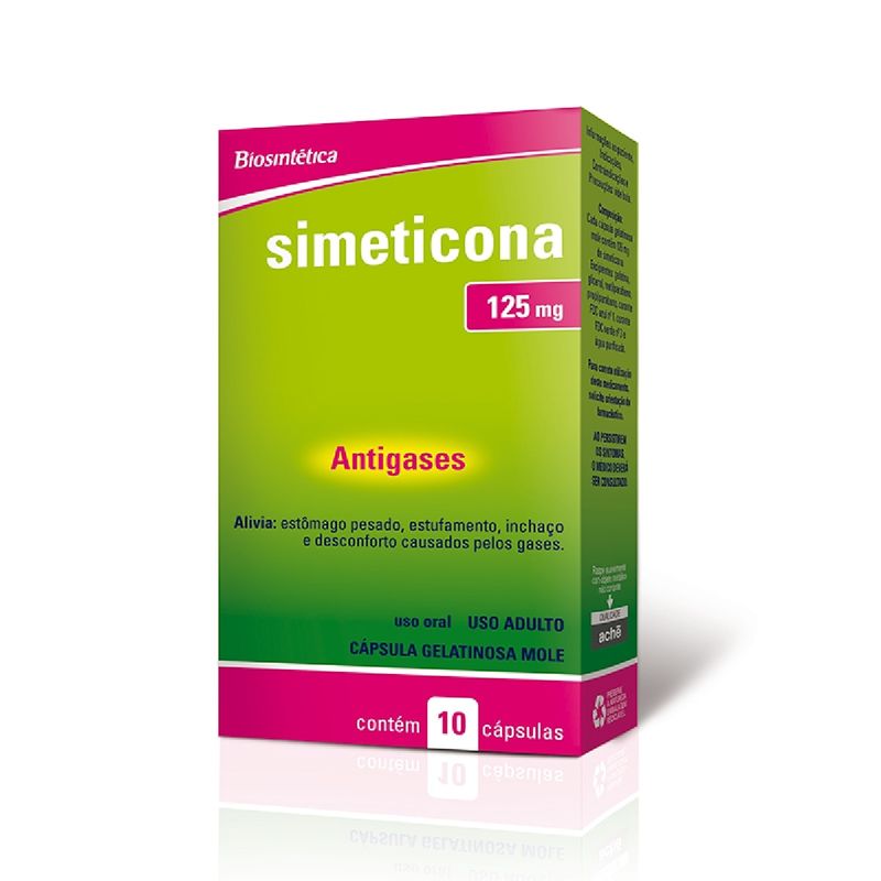 Simeticona 125mg 10 Cápsulas Biosintética - D'Or Mais Saúde