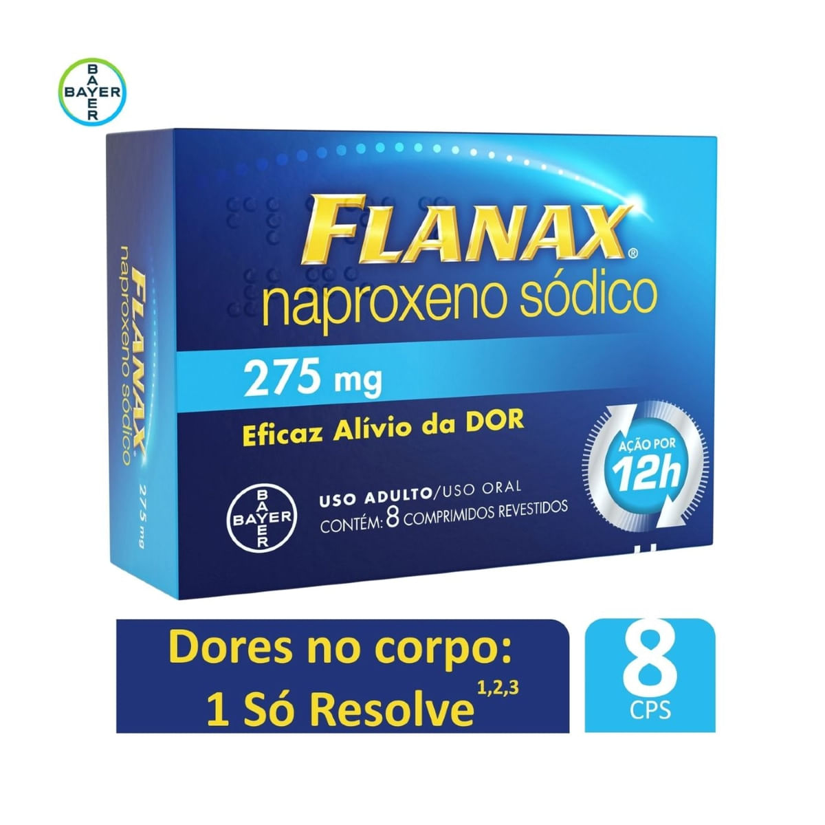 Flanax 275mg 8 Comprimidos Revestidos Dor Mais Saúde
