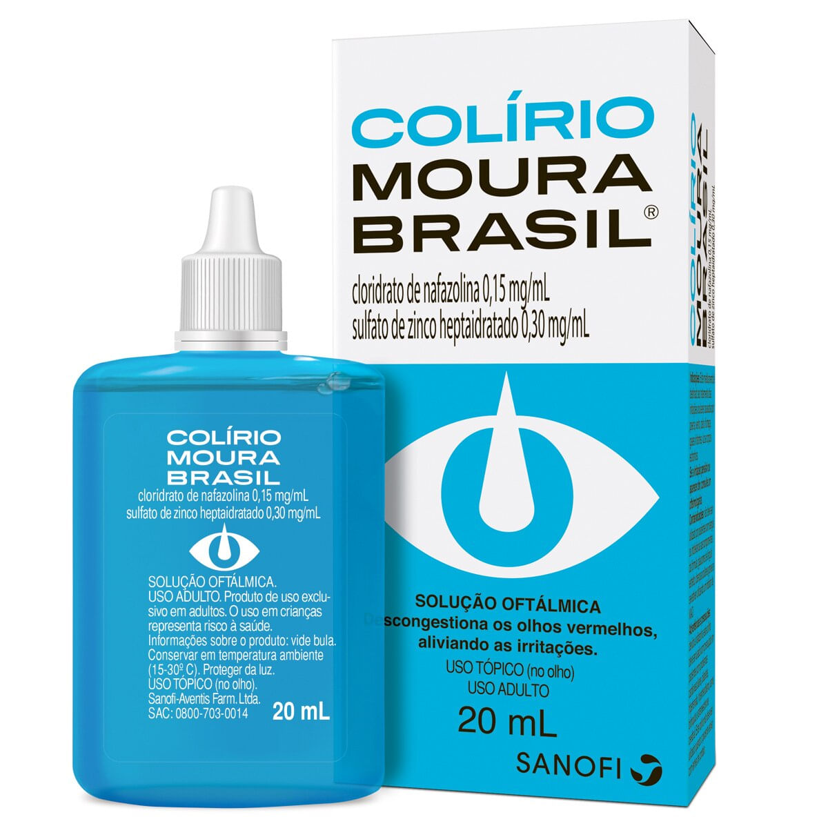 Colírio Moura Brasil 0,15mg + 0,3mg 20ml - D'Or Mais Saúde