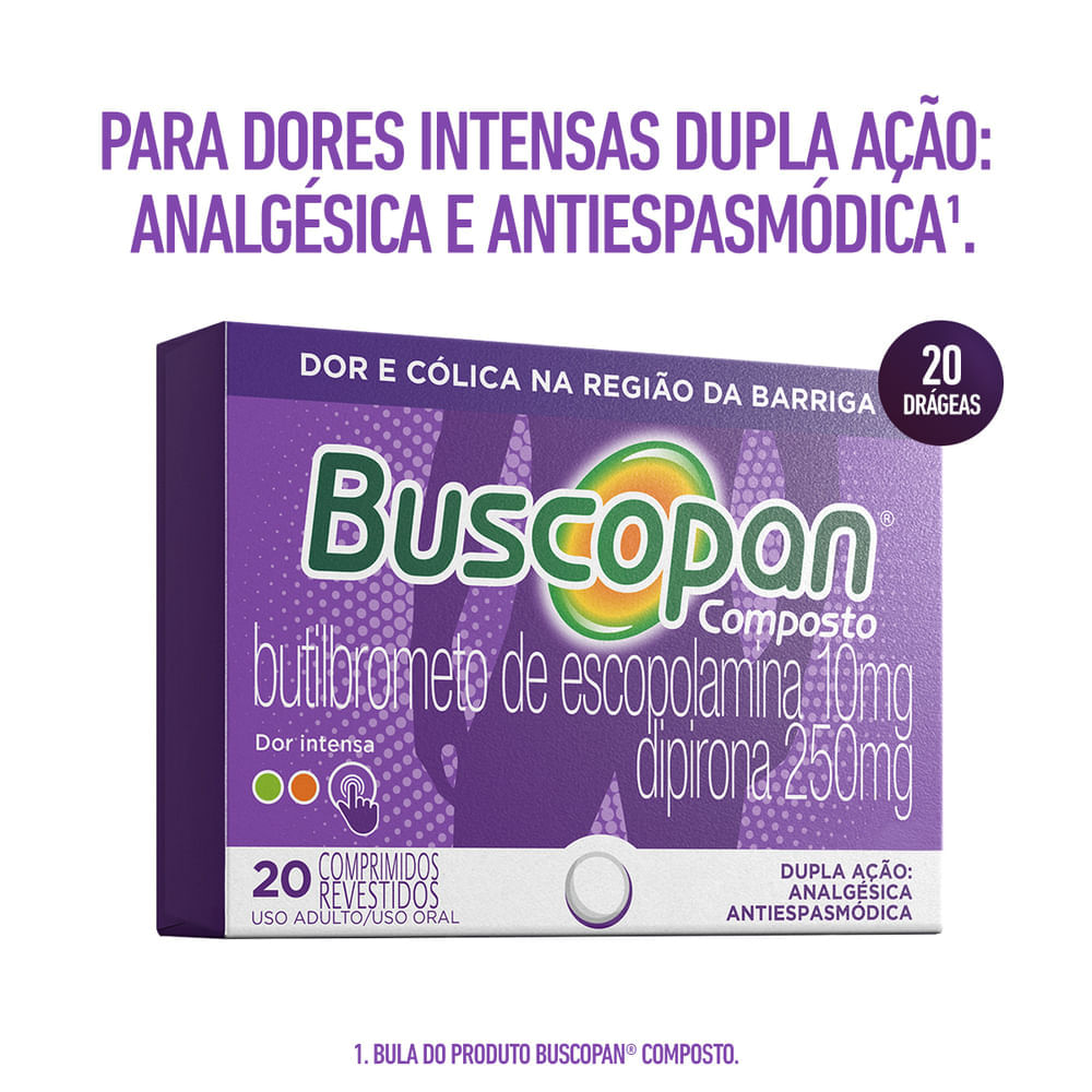 Buscopan Composto Caixa 20 Comprimidos Revestidos - D'Or Mais Saúde