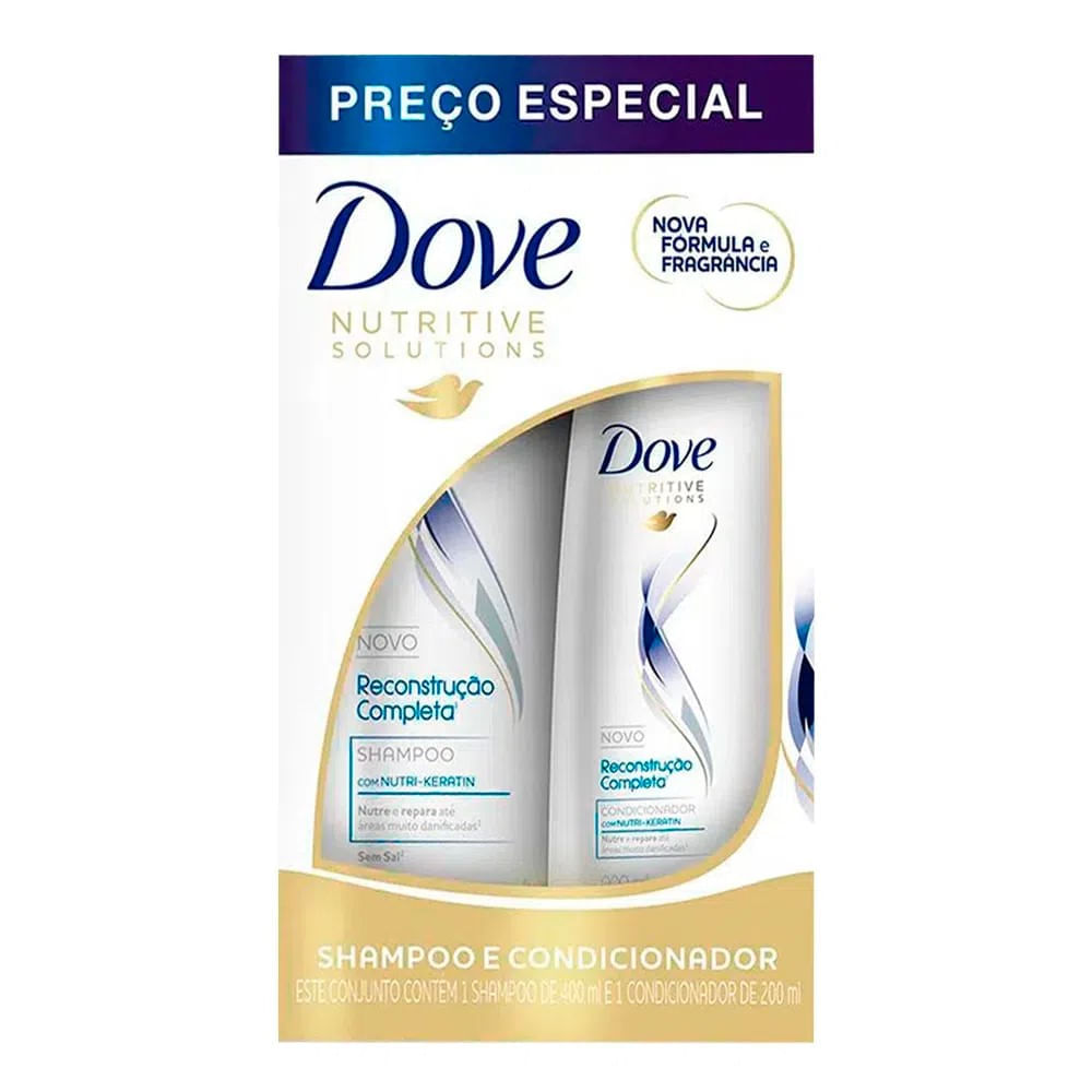 Kit Dove Reconstrução Completa Shampoo 200ml + Condicionador 400ml - D ...