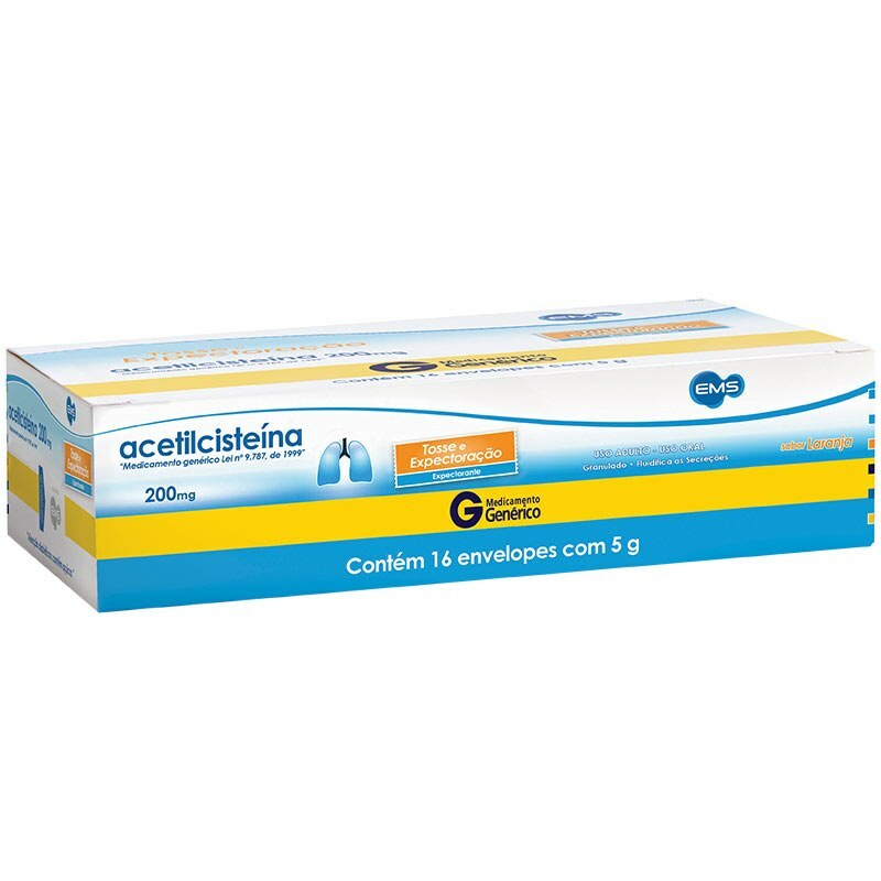 Acetilcisteína 200mg 16 envelopes - D'Or Mais Saúde Acetilcisteína 200mg 16 envelopes - D'Or Mais Saúde