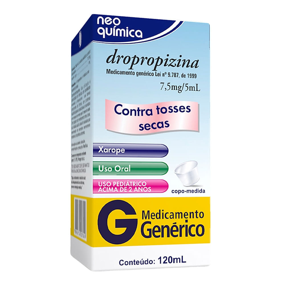 Dropropizina 1,5mg Neo Química Genérico Xarope Pediátrico 120ml - D'Or ...