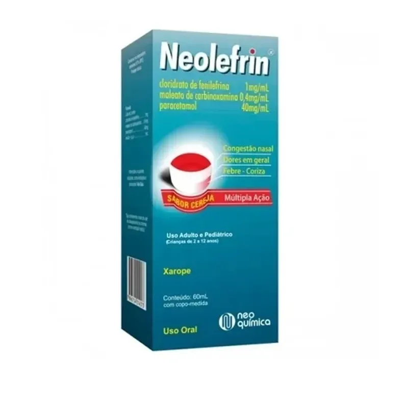 Neolefrin Xarope Cereja 1mg/ml + 0,4mg/ml + 40mg/ml 60ml Xarope - D'Or ...