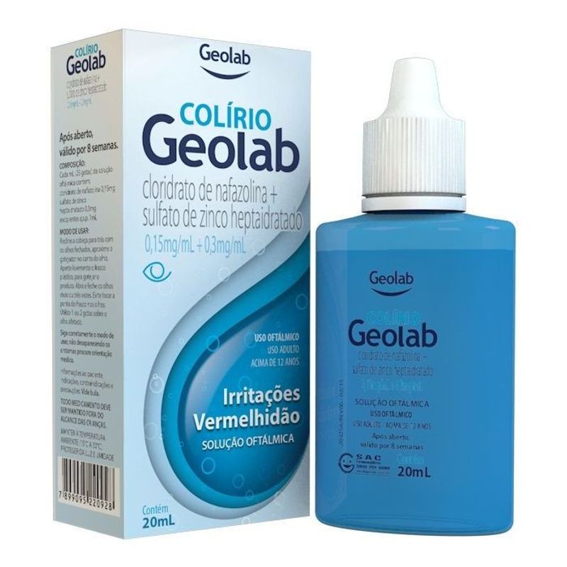 Colírio Geolab 0,15mg/ml + 0,3mg/ml - D'Or Mais Saúde