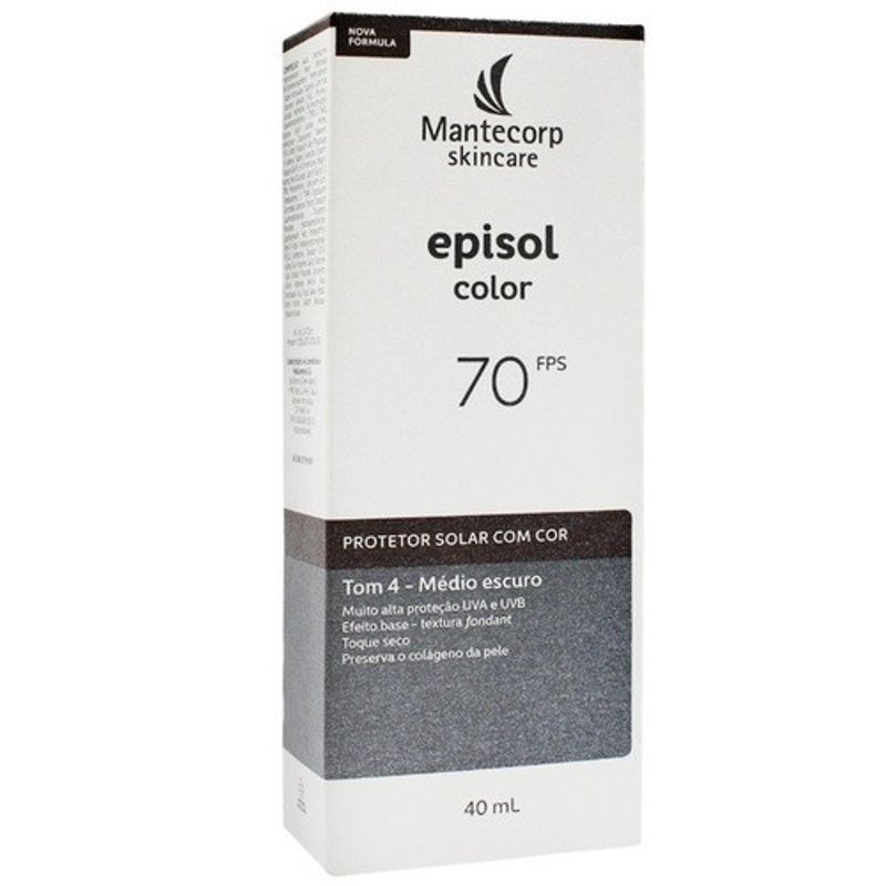 Protetor Solar Facial Episol Color FPS 70 tom 4 médio escuro 40ml - D ...
