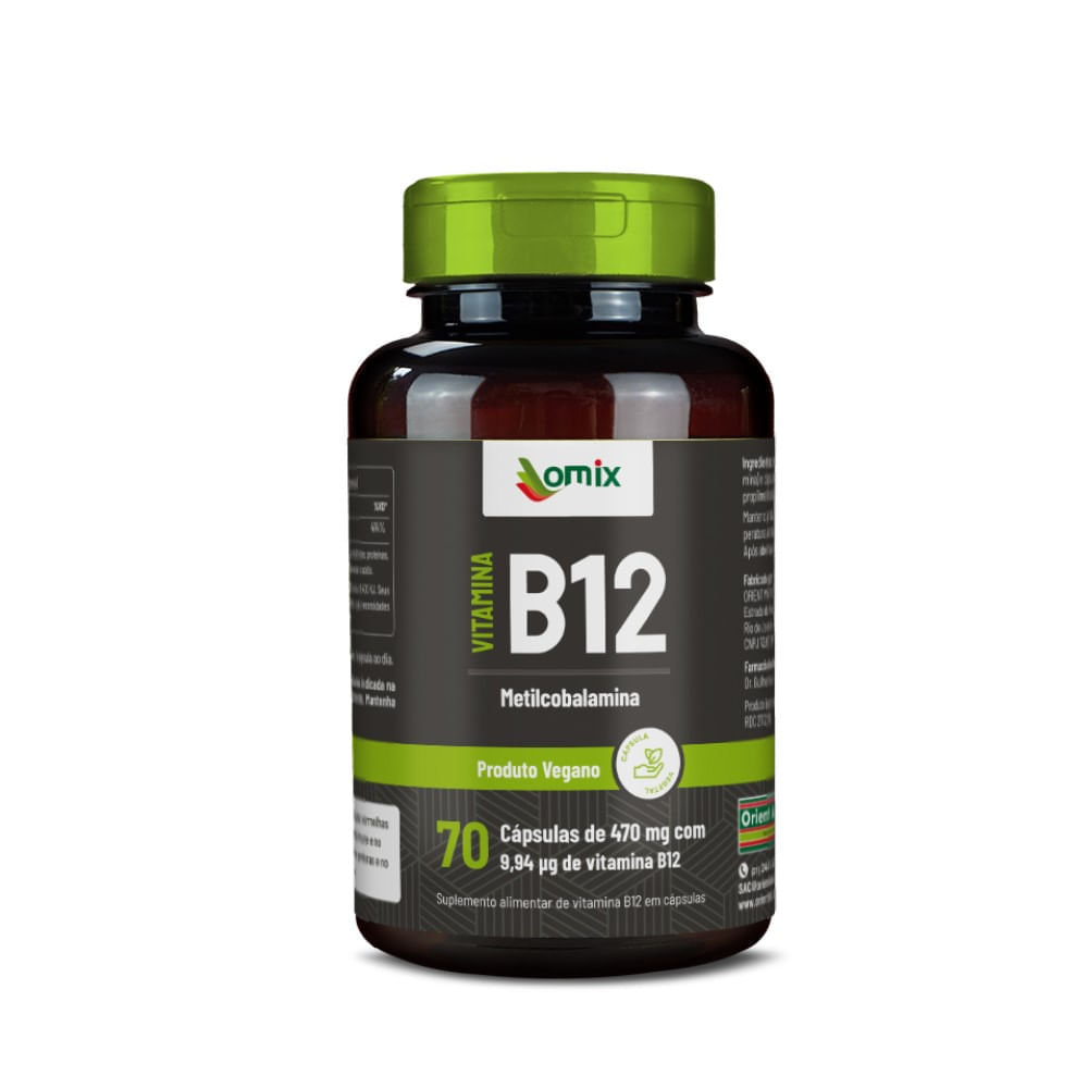 Vitamina B12 Omix 470mg com 70 Cápsulas - D'Or Mais Saúde
