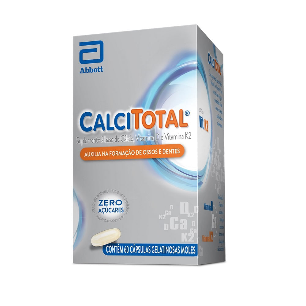 Calcitotal Abbott 60 Cápsulas Gelatinosas Moles - D'Or Mais Saúde
