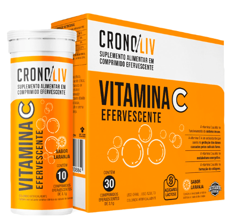Cronoliv Vitamina C Laranja 30 Comprimidos Efervescentes - D'Or Mais Saúde