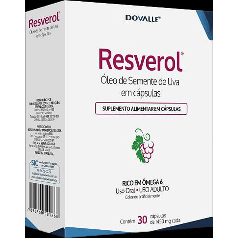 Resverol 1000mg 30 Comprimidos - D'Or Mais Saúde