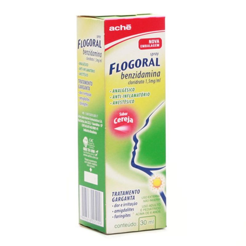 Flogoral Colutório Spray Frasco Com 30Ml Sabor Cereja - D'Or Mais Saúde