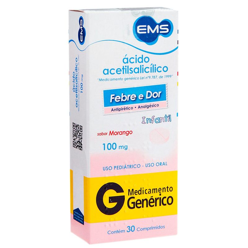 Acido Acetilsal.100Mg 30Cpr Inf Ems - D'Or Mais Saúde