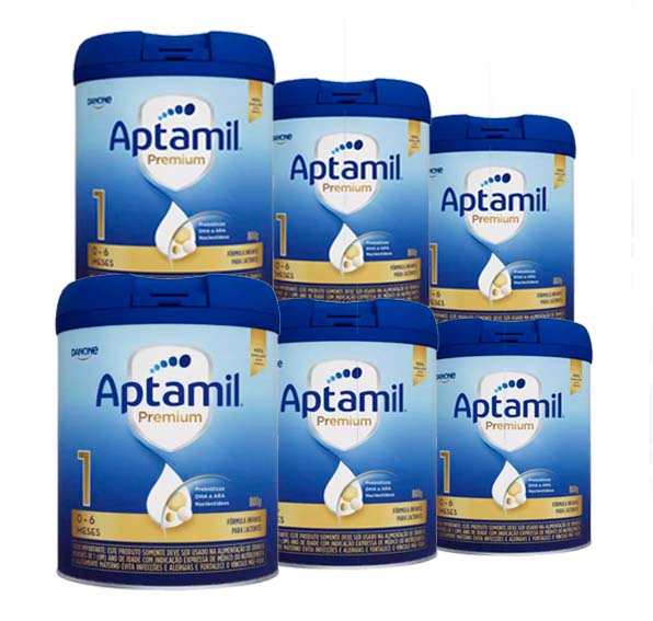 Kit 6 latas fórmula infantil aptamil premium 1 800g cada - D'Or Mais Saúde