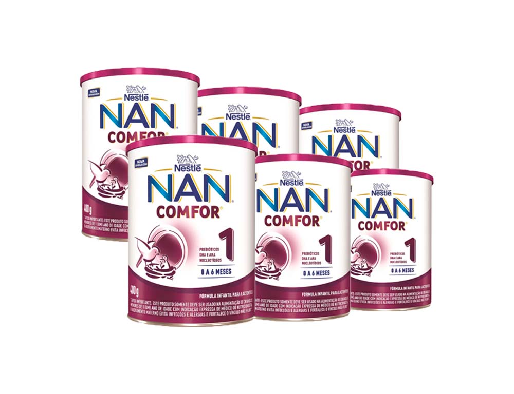 Kit 6 latas fómula infantil NAN confor 1 800g cada - D'Or Mais Saúde