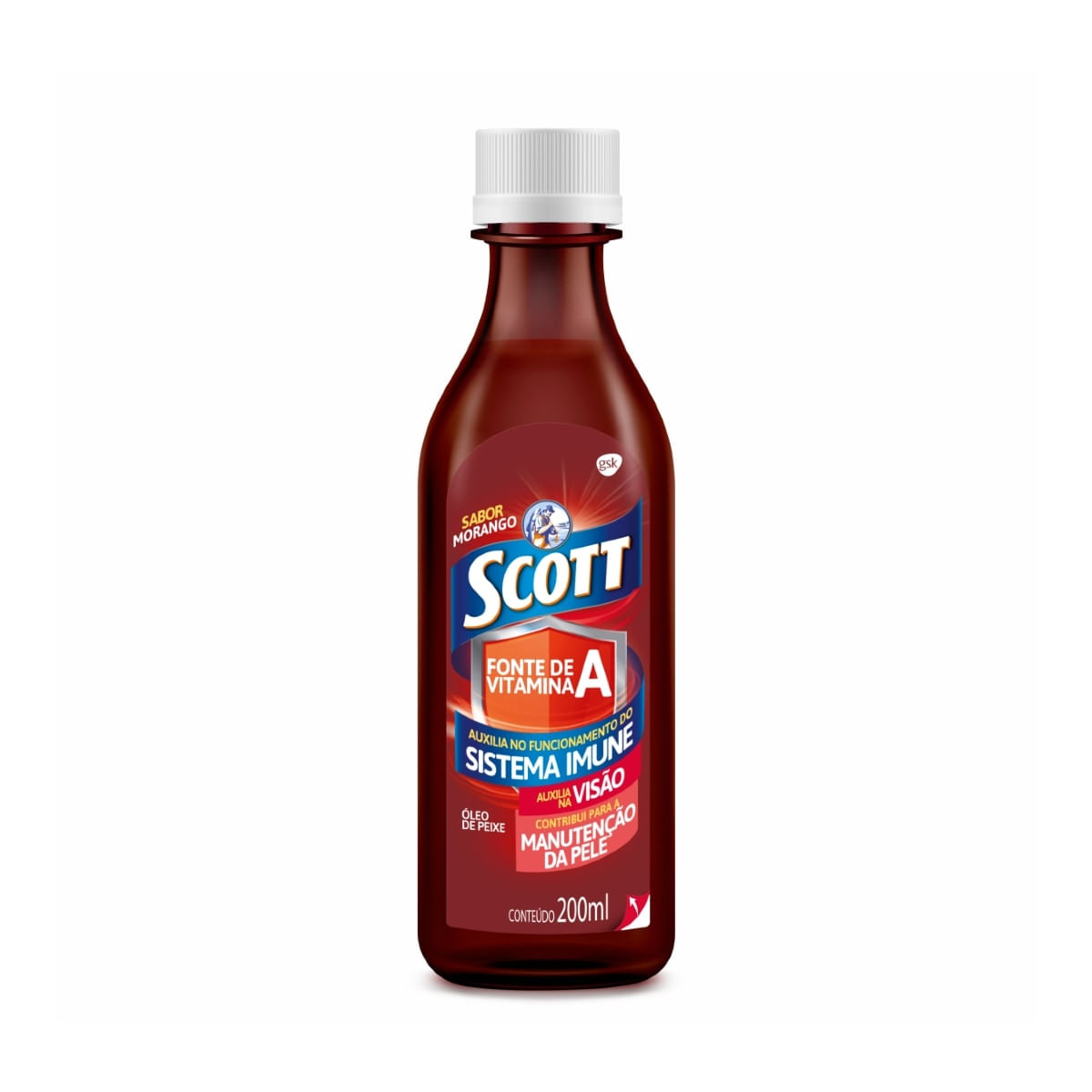 Emulsao Scott Sabor Morango 200ml - D'Or Mais Saúde