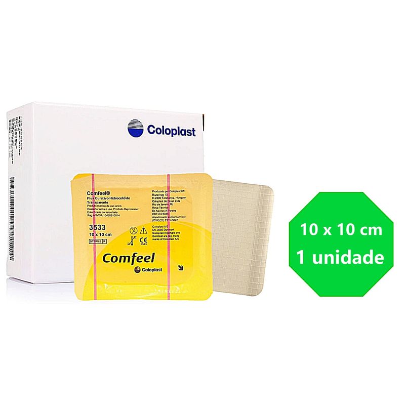 Curativo Hidrocolóide Transparente Comfeel Plus 3533 Coloplast - 10cm x ...