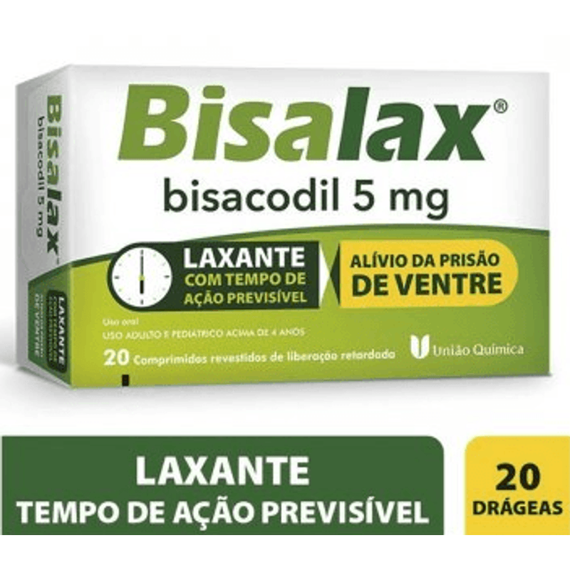 Bisalax 5mg - 20 Comprimidos Revestidos - D'Or Mais Saúde