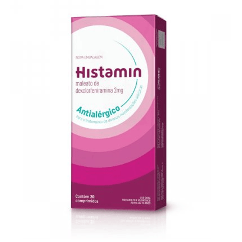 Histamin 2mg Comprimido Simples - Caixa com 20 Comprimidos - D'Or Mais ...