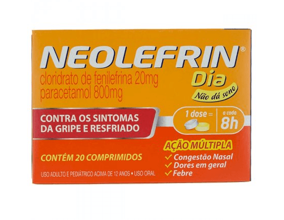 Neolefrin Dia 800 + 20mg - 20 Comprimidos - D'Or Mais Saúde