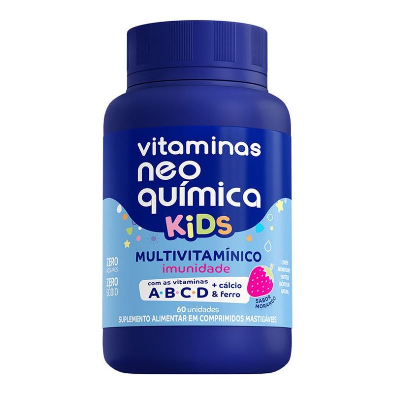 Vitamina Neo Quimica Kids 60 comprimidos Mastigável - D'Or Mais Saúde
