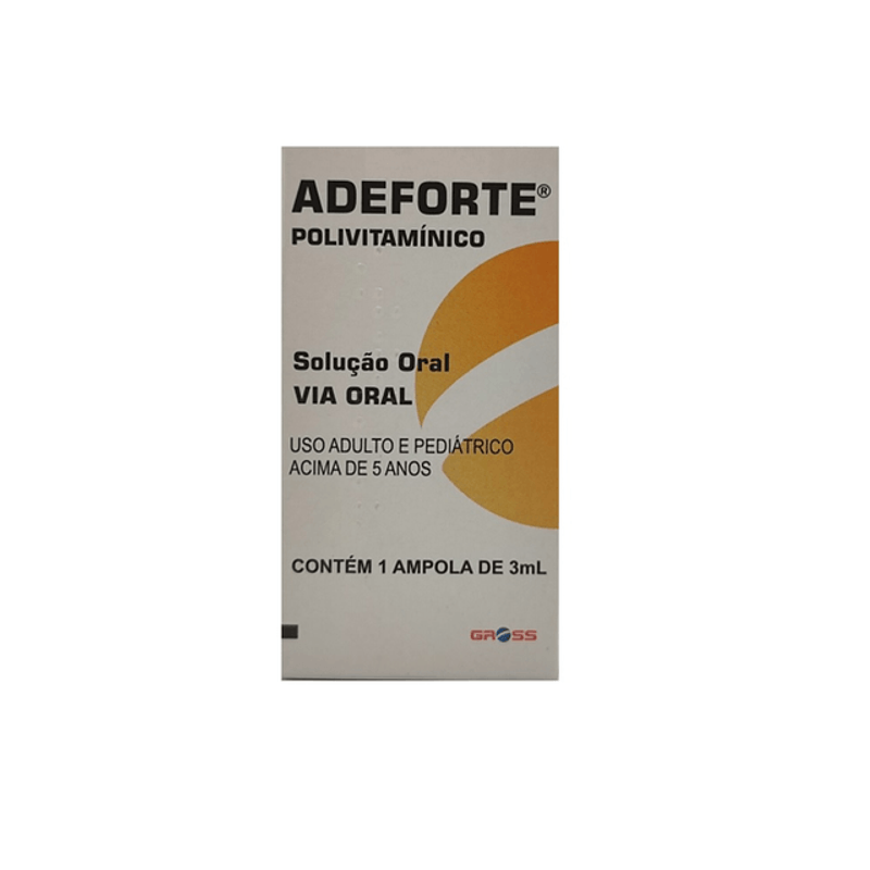 Adeforte 800UI/mL + 10000UI/mL + 15mg/mL Solução Oral - Ampola com 3mL ...