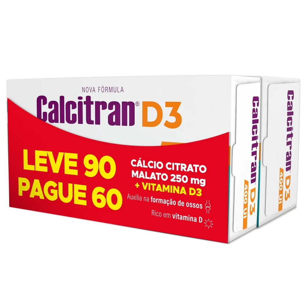 Calcitran D3 400UI 60 Comprimidos - D'Or Mais Saúde