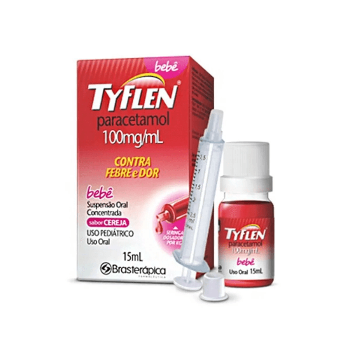 Tyflen bebê paracetamol 100mg/ml suspensão oral 15ml Brasterapica - D ...