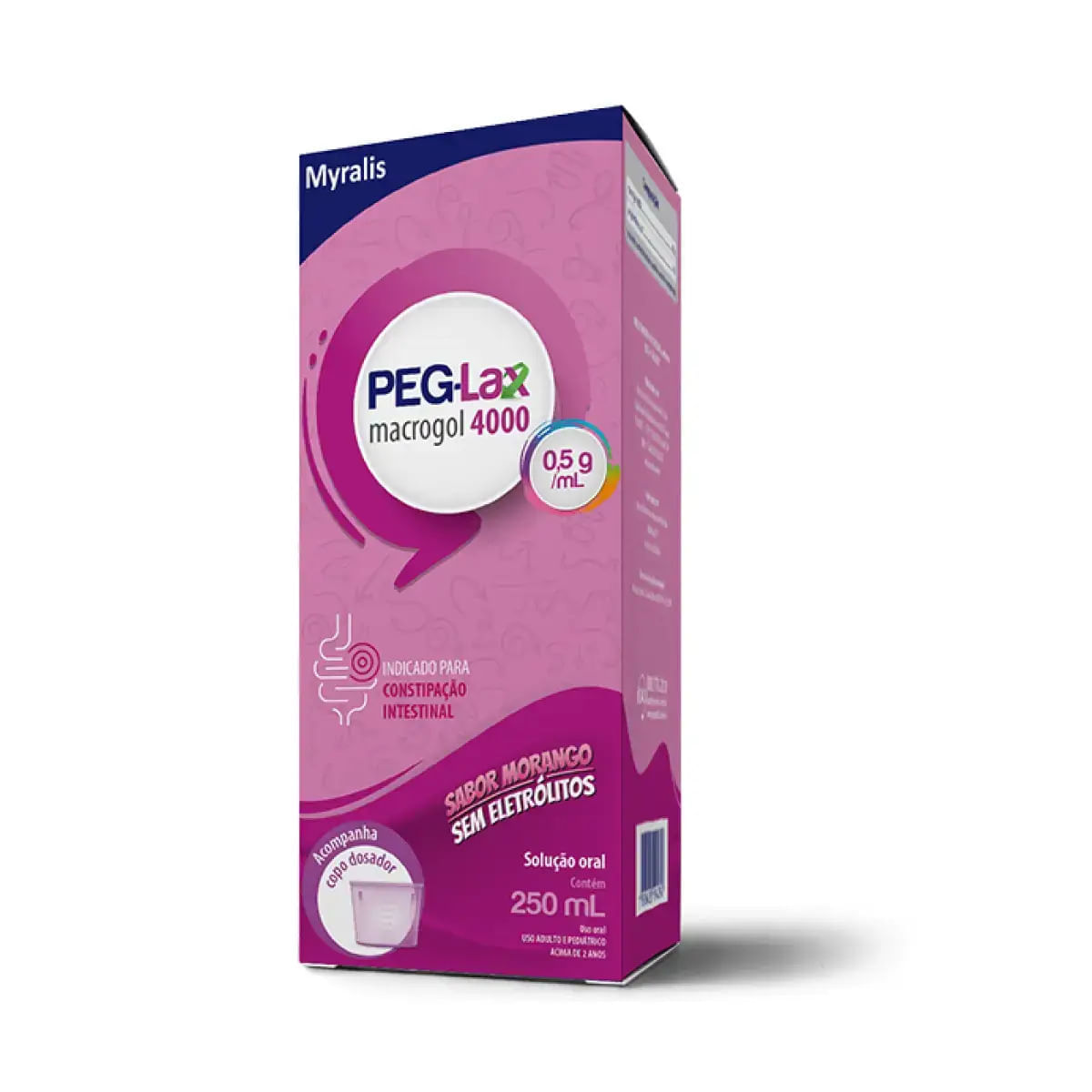 Peg-Lax Macrogol 4000 0.5g/mL Sabor Morango Solução Oral - Frasco com ...