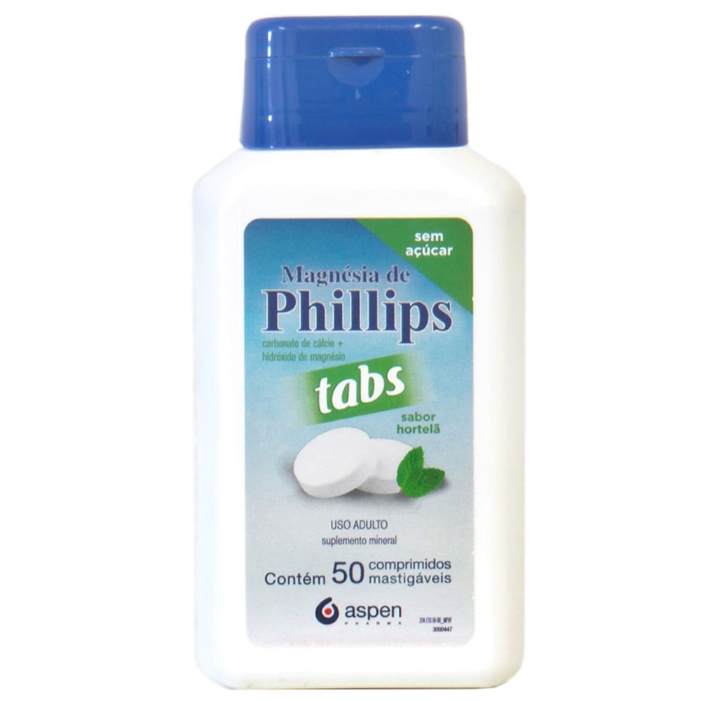 Magnésia Phillips Hortela 50 Tabletes - D'Or Mais Saúde