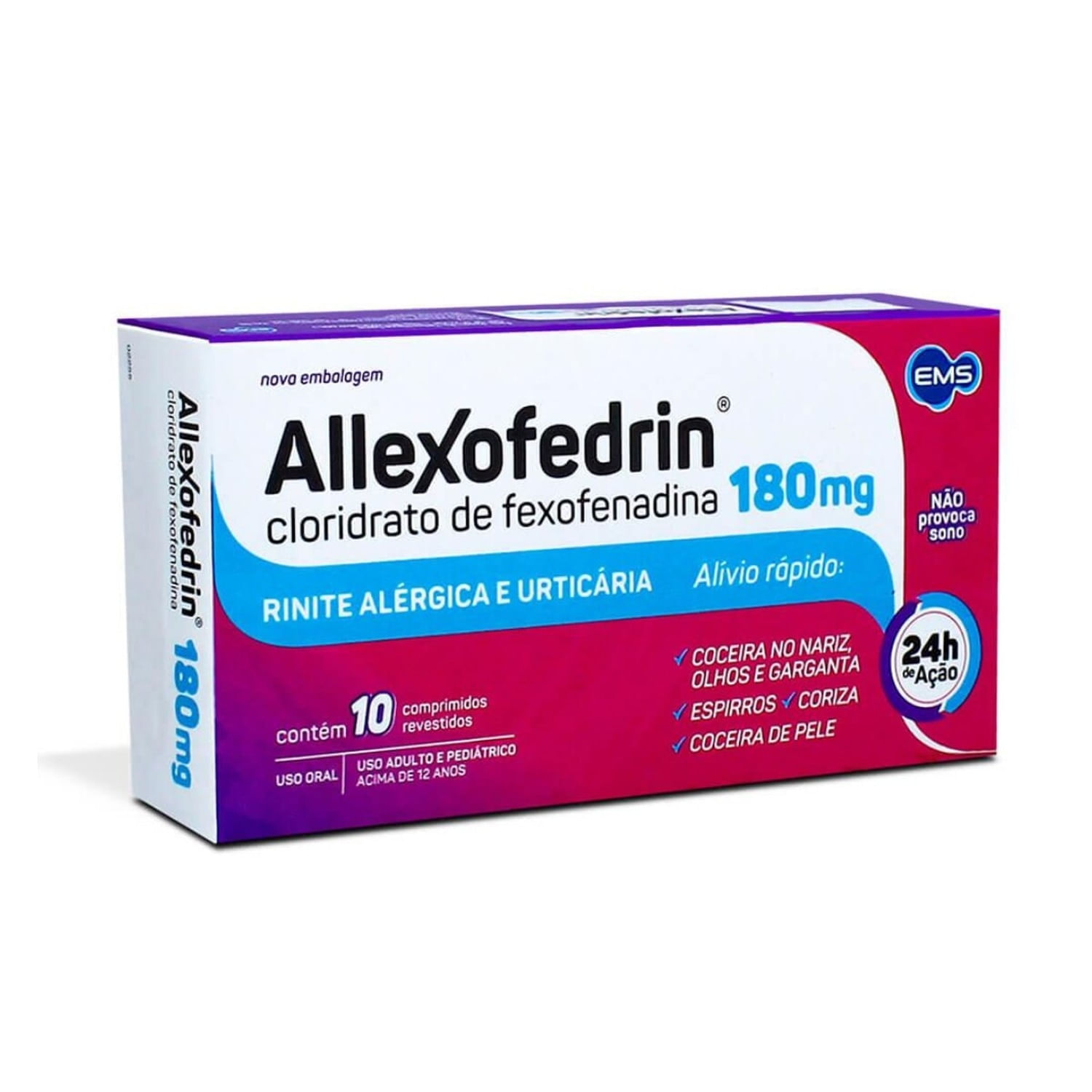 Allexofedrin 180mg 10 Comprimidos Revestidos - D'Or Mais Saúde