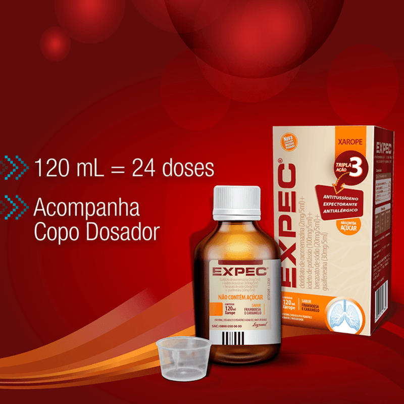 Expec Xarope 120ml sem açucar - expectorante, antialergico e ...
