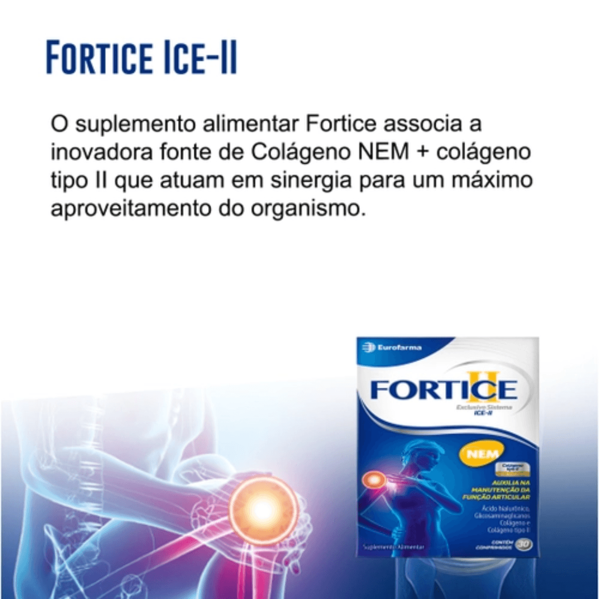 Fortice Com 30 Comprimidos Manutenção Da Função Articular - D'Or Mais Saúde