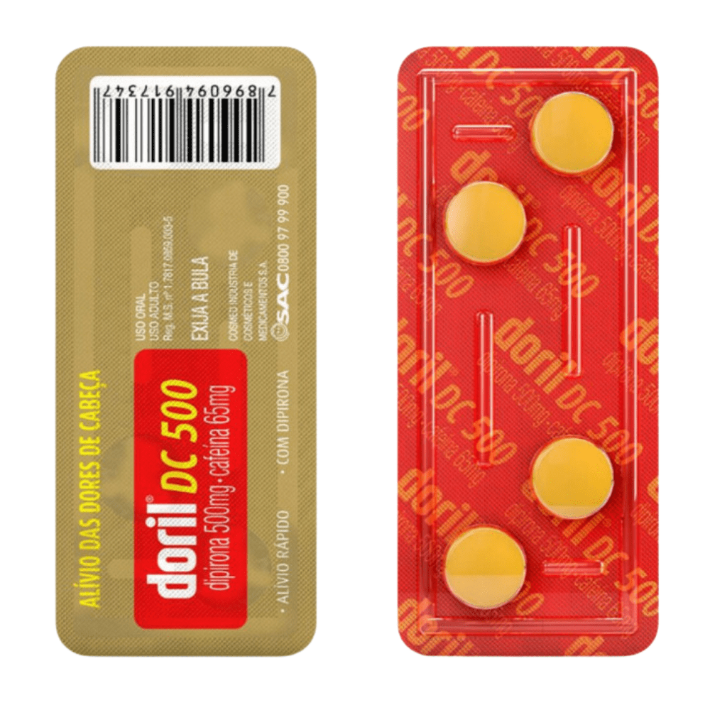 Doril DC 500mg + 65mg 4 comprimidos - D'Or Mais Saúde
