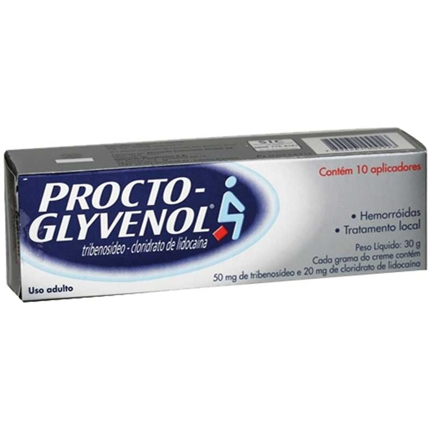 Procto Glyvenol Creme 50mg + 20mg 30g 10 Aplicadores - D'Or Mais Saúde