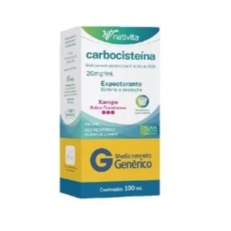 Carbocisteína Nativita Farmacêutica 20Mg/mL, Caixa Com 1 Frasco Com ...