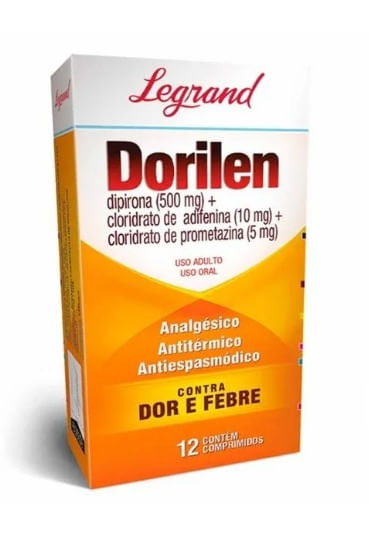 Dorilen Dipirona 500mg + Adifenina 10mg + Prometazina 5mg 12 ...