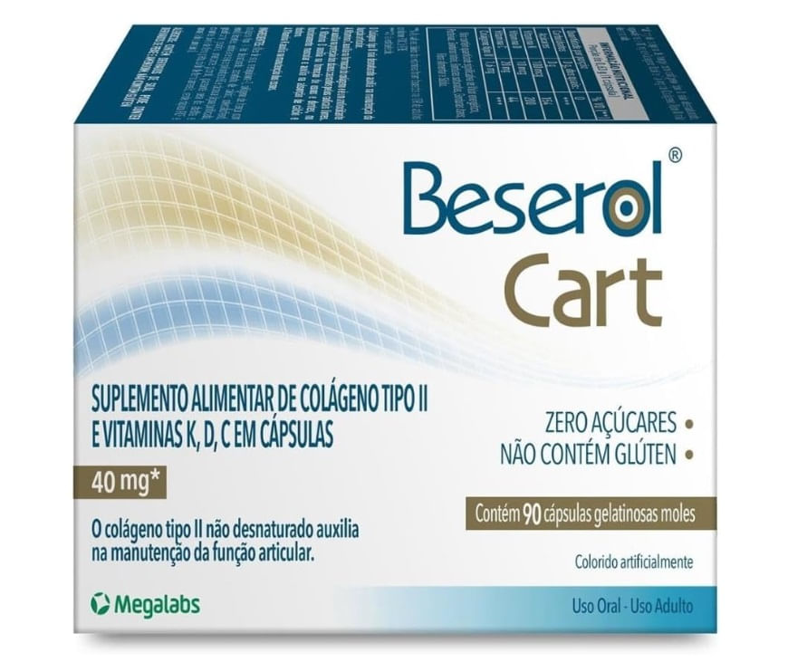 Suplemento Alimentar Beserol Cart Colágeno Tipo II 90cps moles - D'Or ...