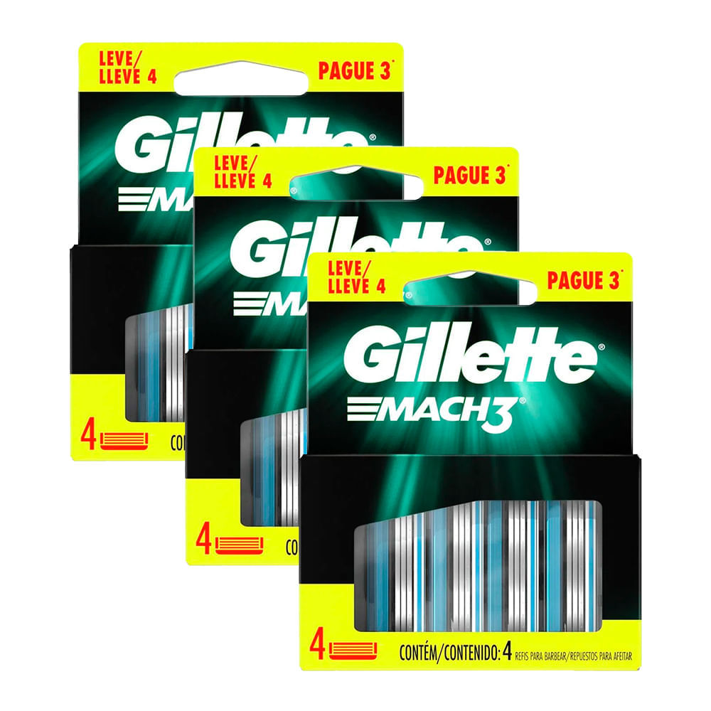 Kit Carga Gillete Mach3 12 Unidades - D'Or Mais Saúde