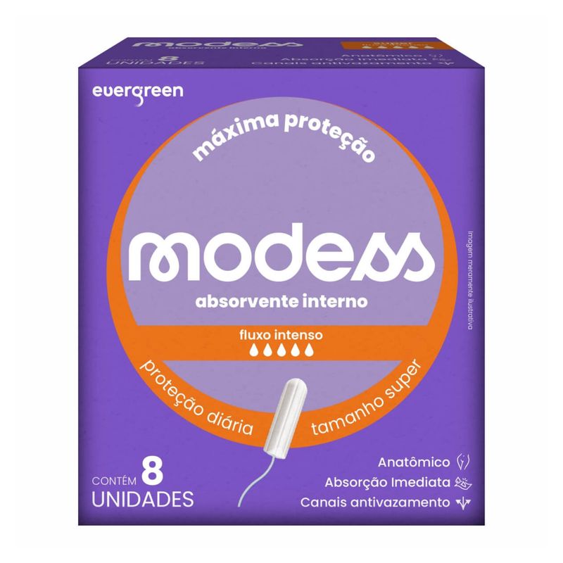 Absorvente Interno Modess Super 8 Unidades - D'Or Mais Saúde