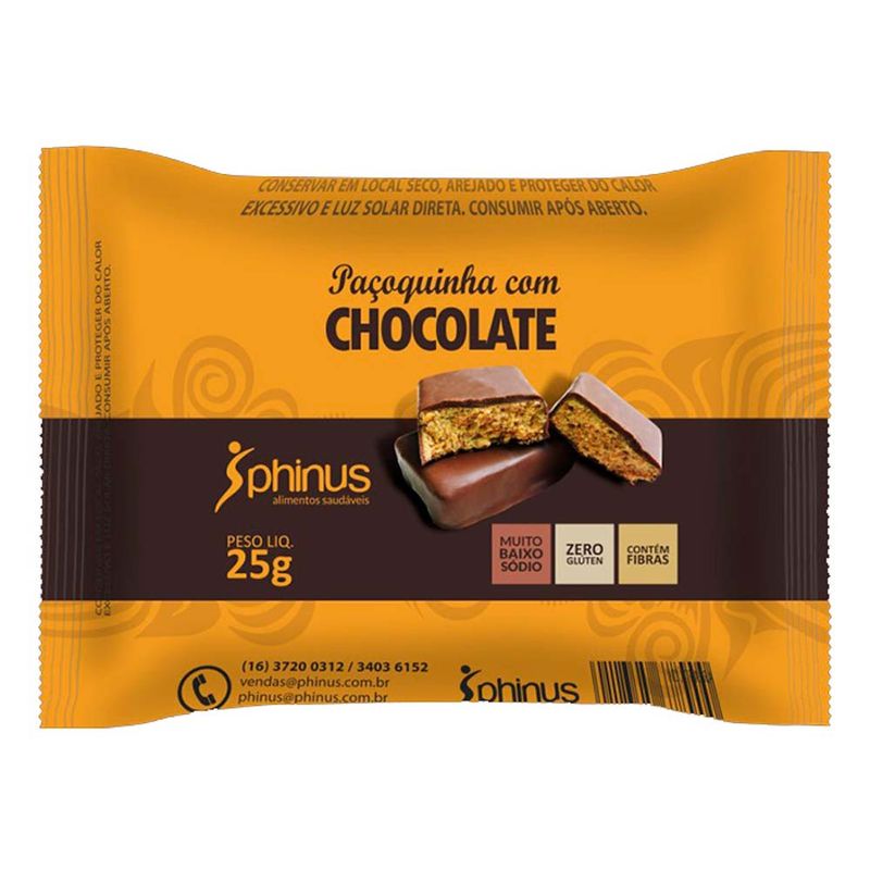 Paçoquinha Com Chocolate Phinus Zero Açúcar 25g - D'Or Mais Saúde