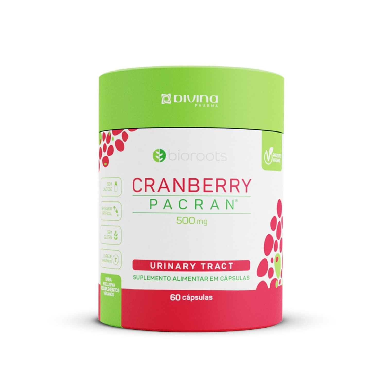 Cranberry Pacran Bioroots 500mg 60 Capsulas - D'Or Mais Saúde